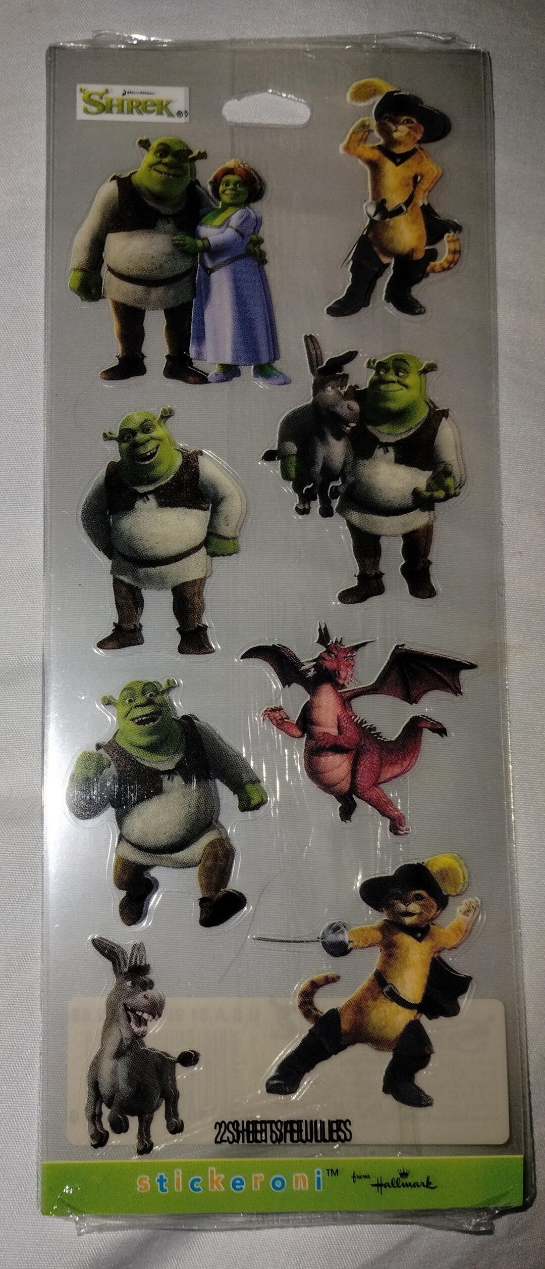 Shrek 2 Movie Sticker Sheet by Hallmark, Transparent, Clear - Etsy