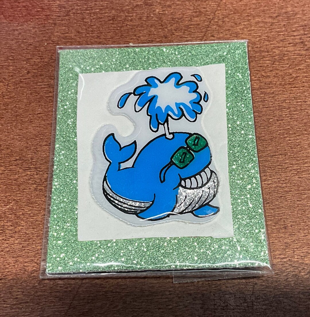 1980s 1990s 2000s Vintage Glitter Puffy Sticker, Teethy Grin Smiling ...