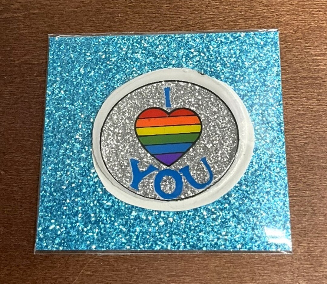 1980s 1990s 2000s Vintage Silver Bright Rainbow Glitter Puffy Sticker ...
