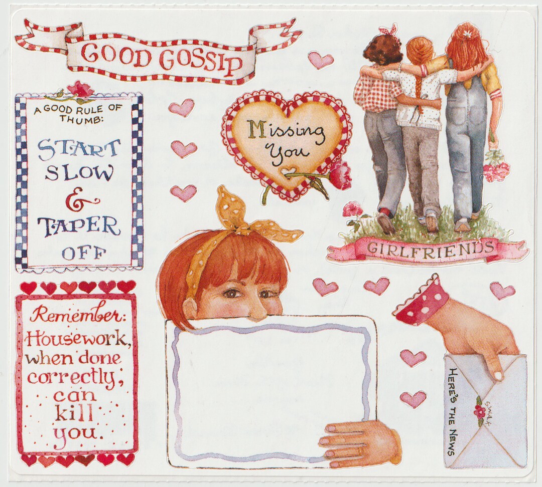 Vintage 1980s 1990s 2000s Susan Branch "friends" Sticker Sheet #12692 ...