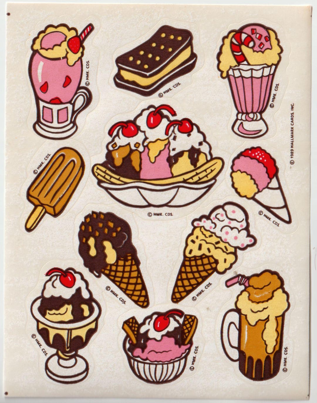 Vintage 1980s Hallmark Various Ice Cream Treats, Cones, Sundaes, *some ...