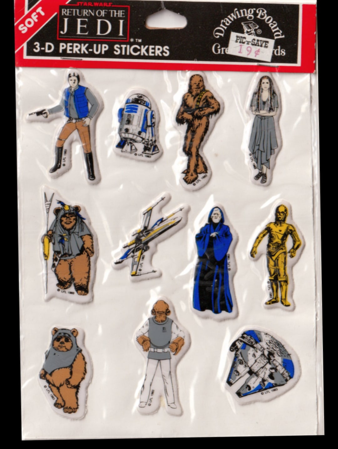 1980s Vintage Star Wars Return of the Jedi Puffy Vinyl Stickers in ...