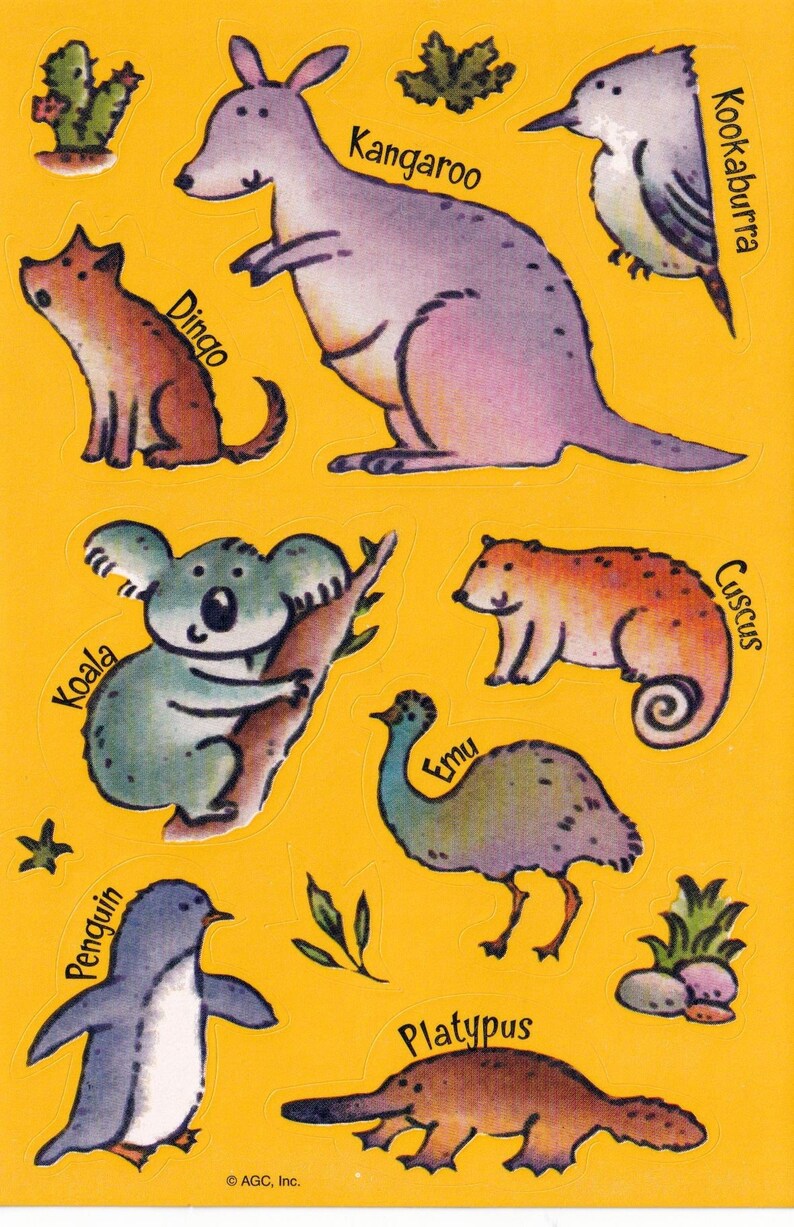 1980s 1990s 2000s Vintage Stickers, AGC Darn Cute Australian Outback ...