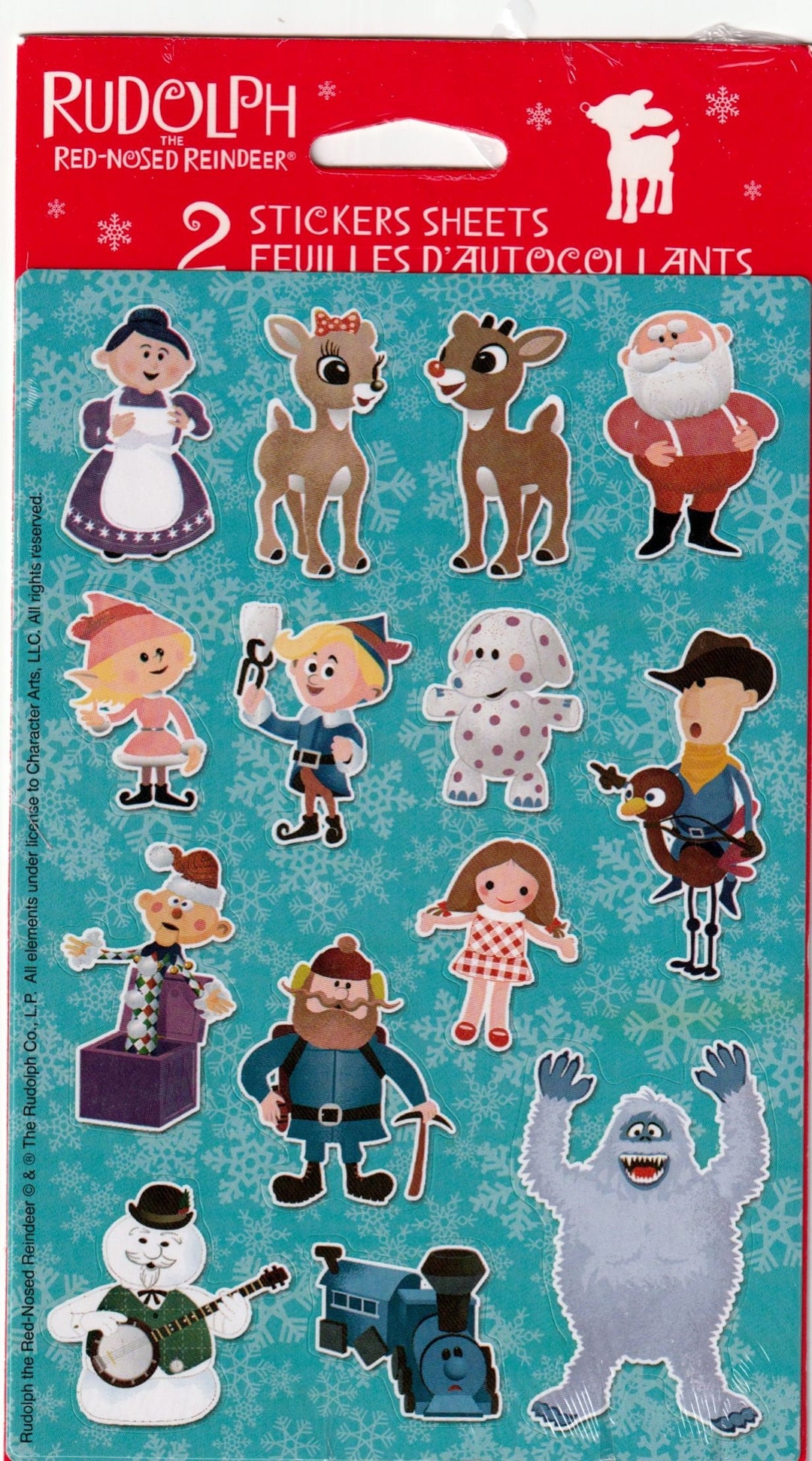 Vintage 2000s Rudolph the Red Nosed Reindeer Sticker Sheet, Animatronic ...