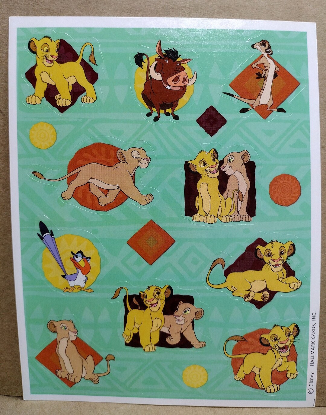 1980s 1990s Vintage Hallmark Lion King Sticker Sheet Rarer - Etsy