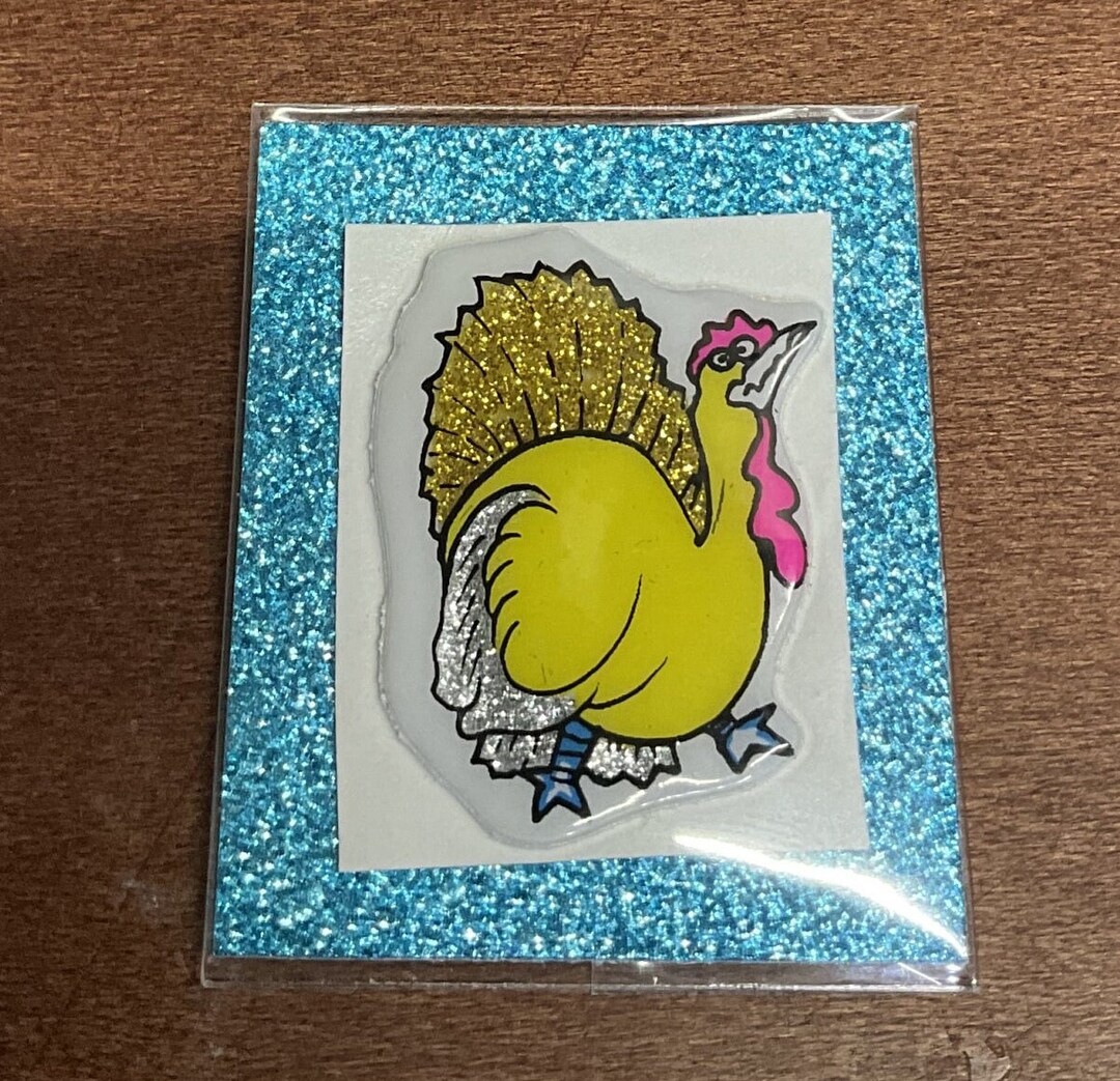 1980s 1990s 2000s Vintage Glitter Puffy Sticker, Shiny Yellow and Gold ...