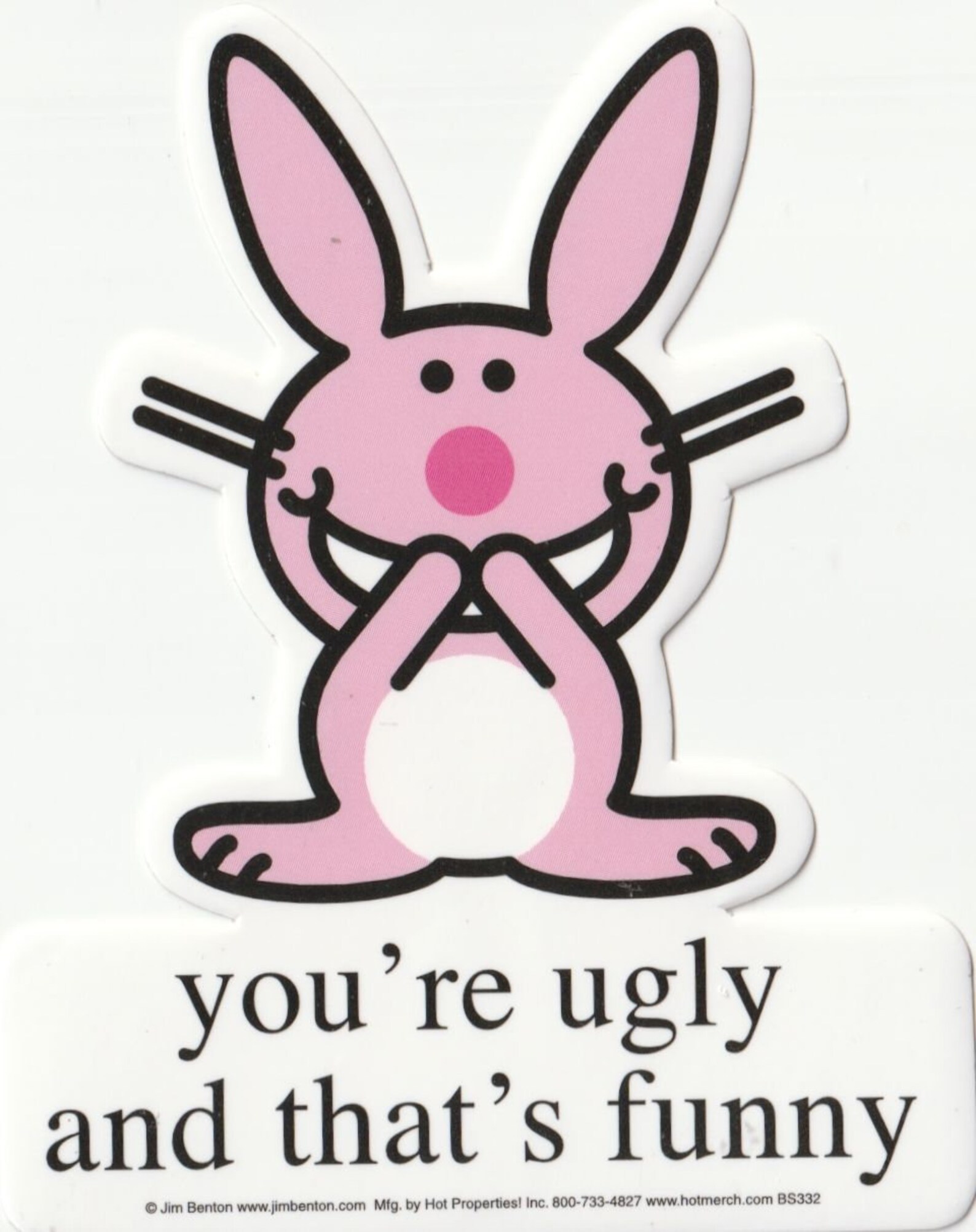 Vintage 1980s 1990s 2000s Stickers: Jim Benton's It's Happy Bunny Die ...