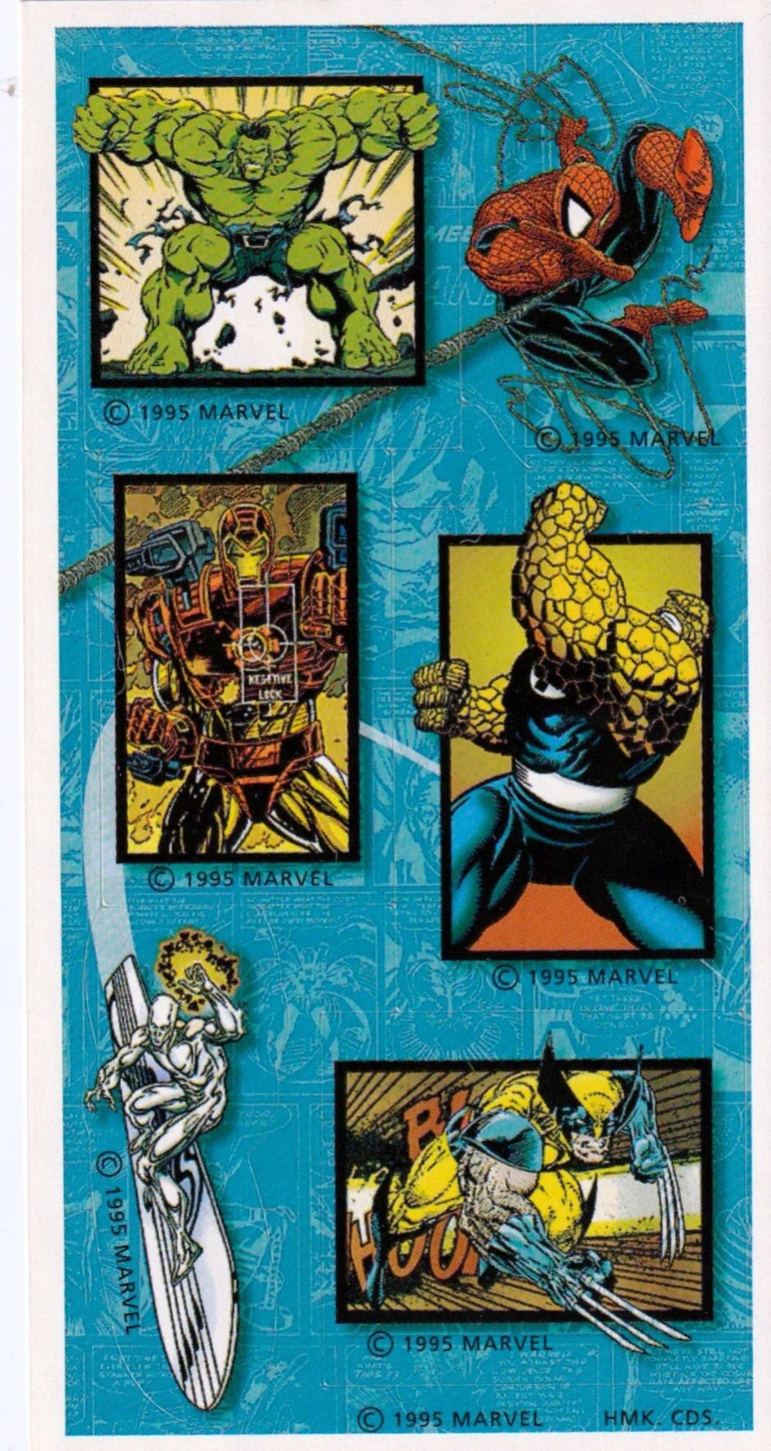 1980s 1990s Vintage Hallmark Marvel Sticker Sheet, With Hulk, Spiderman ...