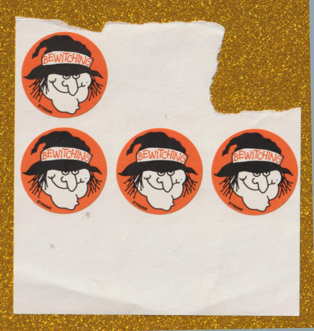 Vintage 1980s Trend Glossy Witch Scratch and Sniff Stickers - Partial ...