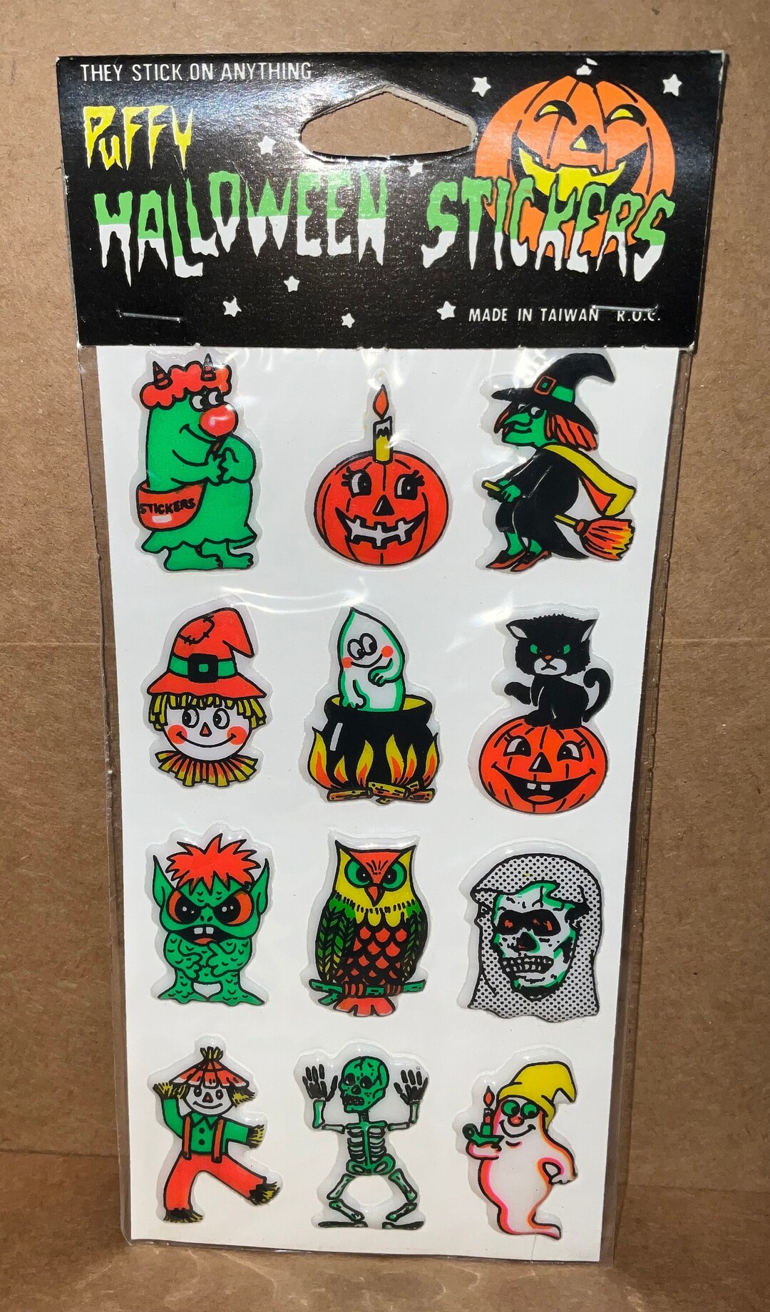 1980s Vintage Halloween Puffy Stickers, Your Choice - Sticker Monster ...