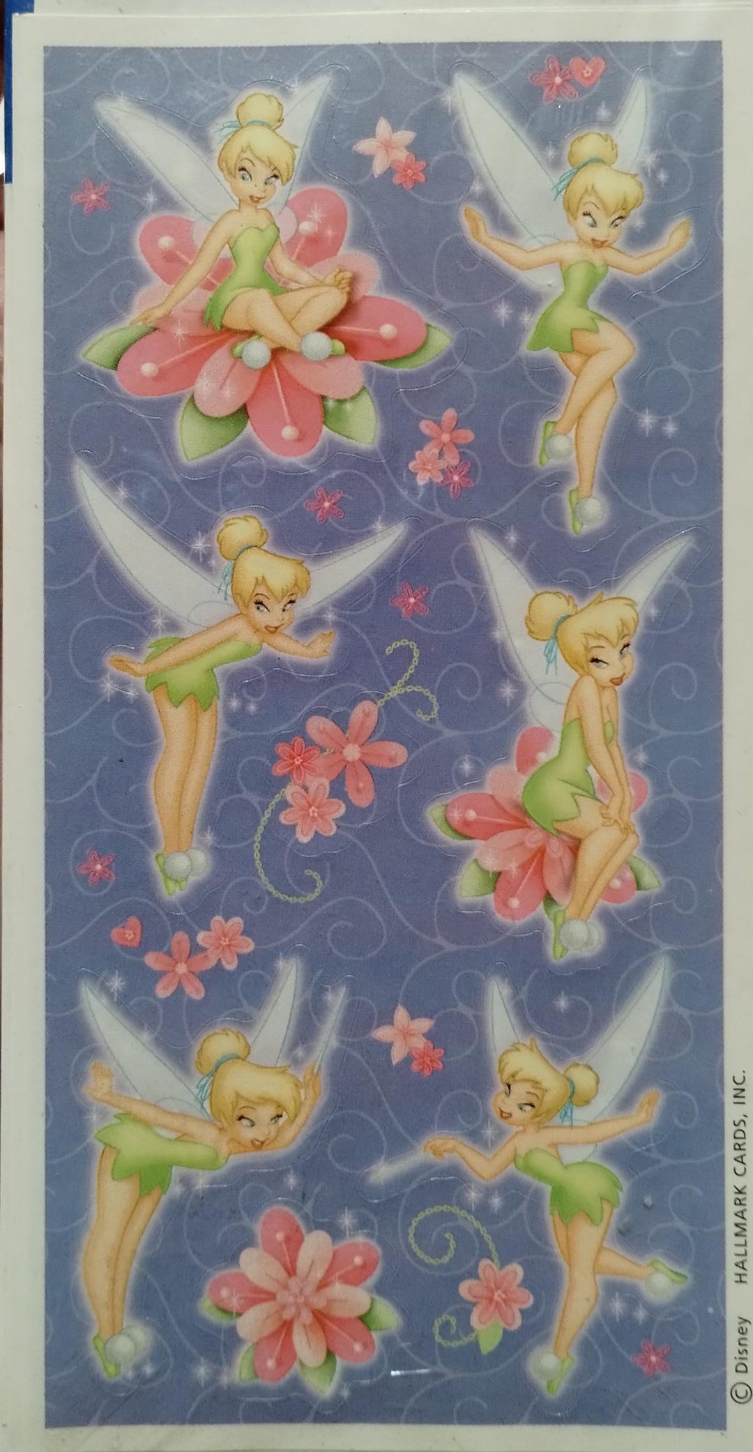 1980s 1990s Hallmark Tinkerbell Sticker Sheet, Beautiful Wings ...