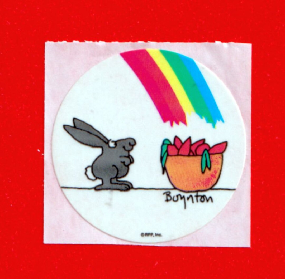 1980s Vintage Sticker, Sandra Boynton's Bunny Rabbit With Bowl of ...