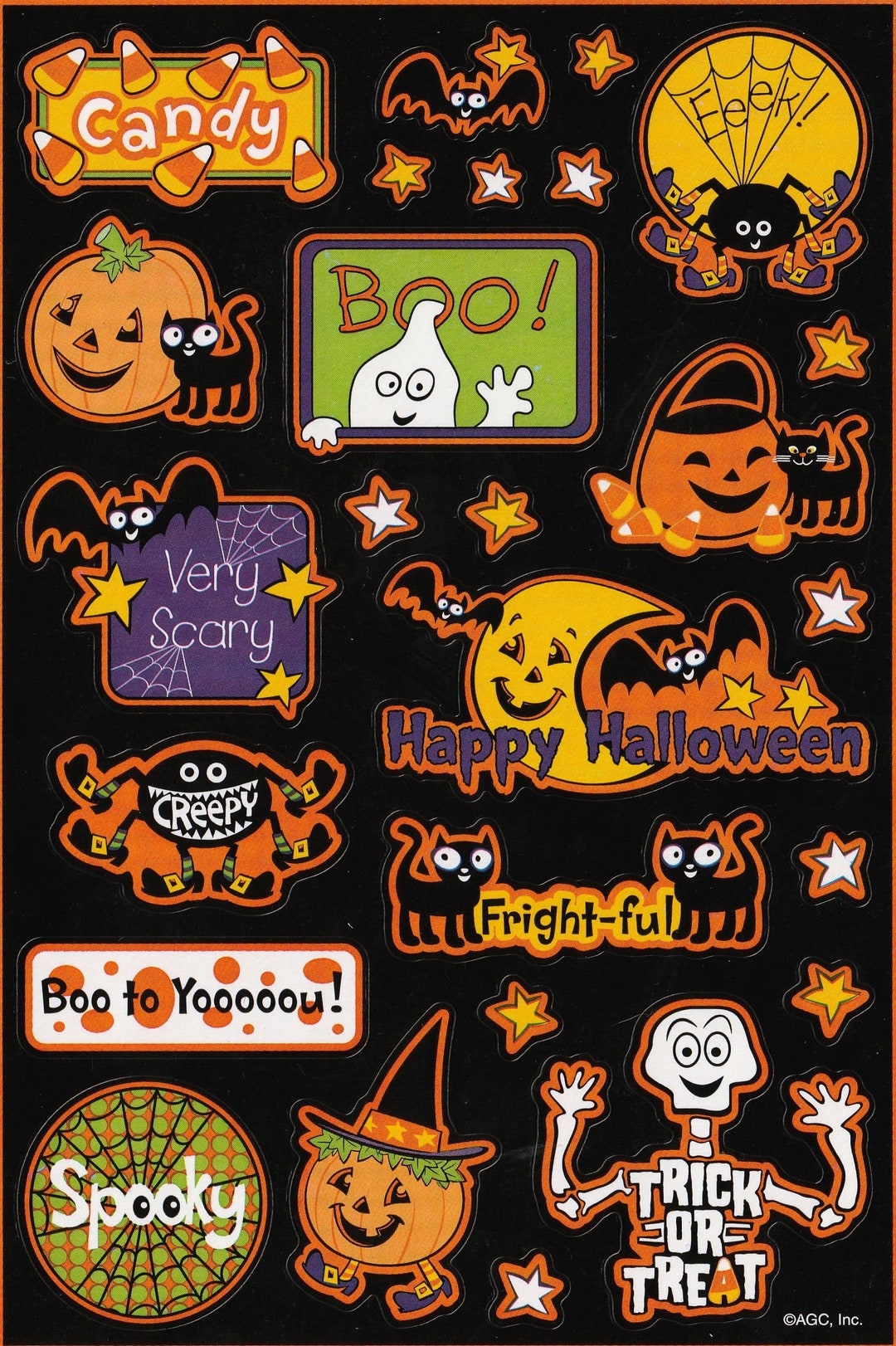 Vintage 1980s 90s Sticker Sheet: Agc/american Greetings Candy Halloween ...
