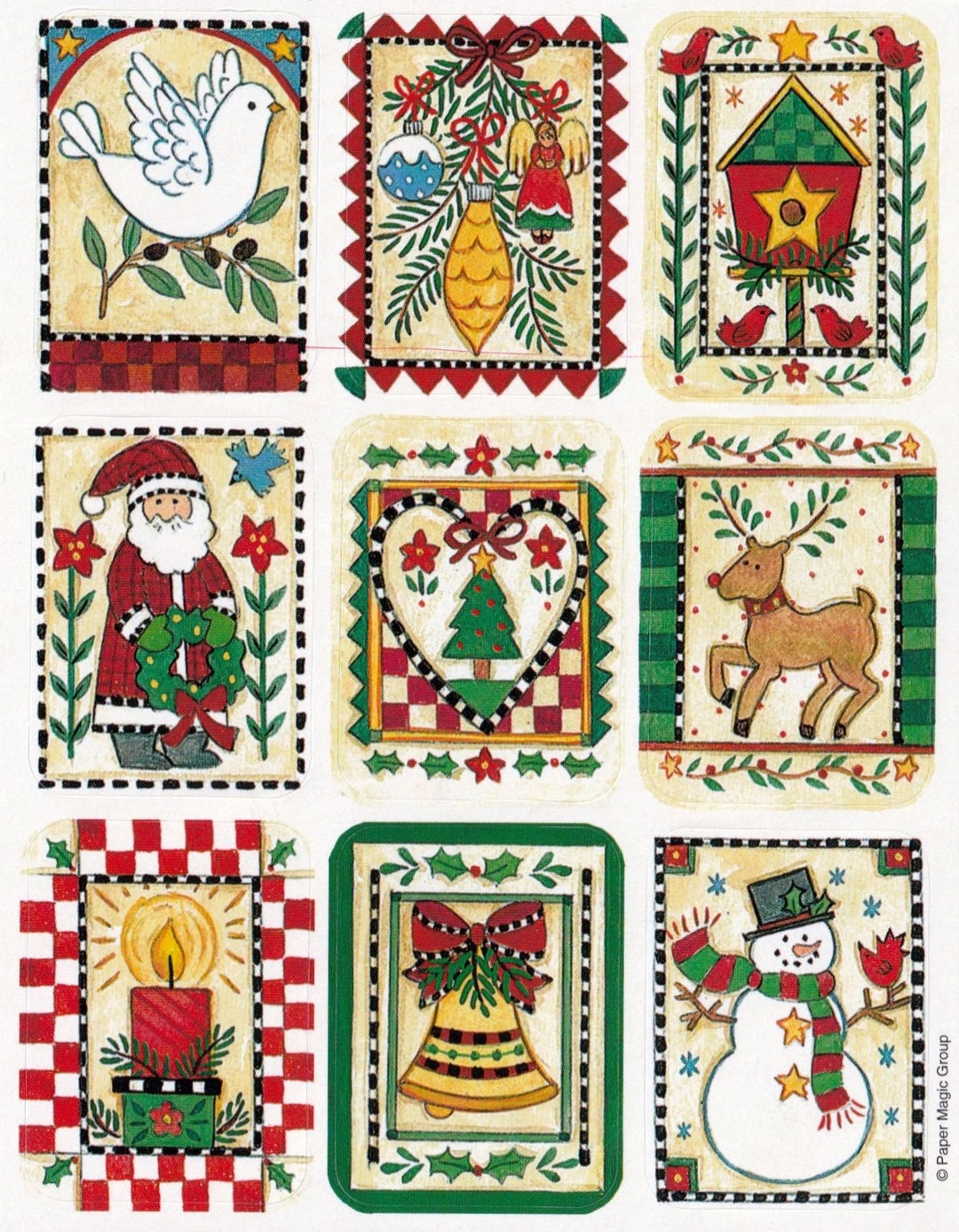 Vintage 1980s 1990s 2000s Paper Magic/eureka Sticker Sheet: Folk Art ...