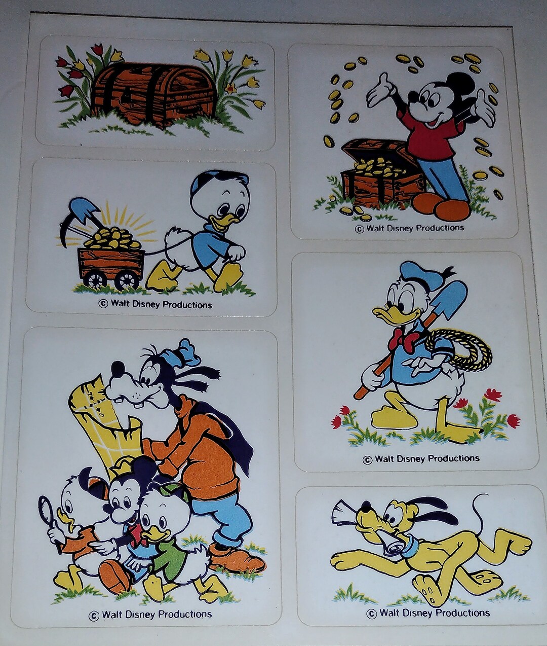 Vintage 1980s Hallmark Disney Sticker Sheet, Goofy, Donald Duck, Pluto ...
