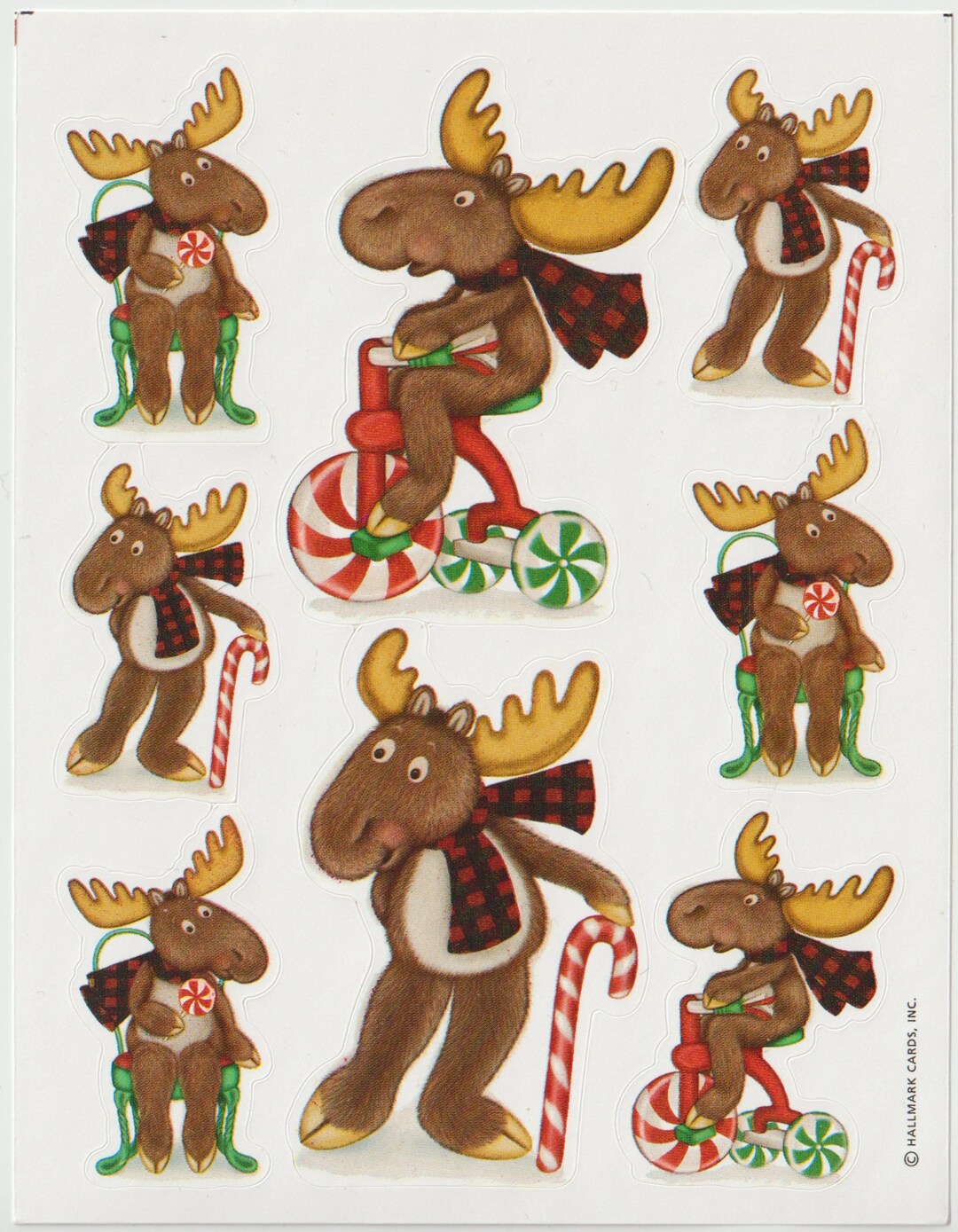 1980s 1990s 2000s Vintage Sticker Sheet, Adorable Soft Furry Moose ...