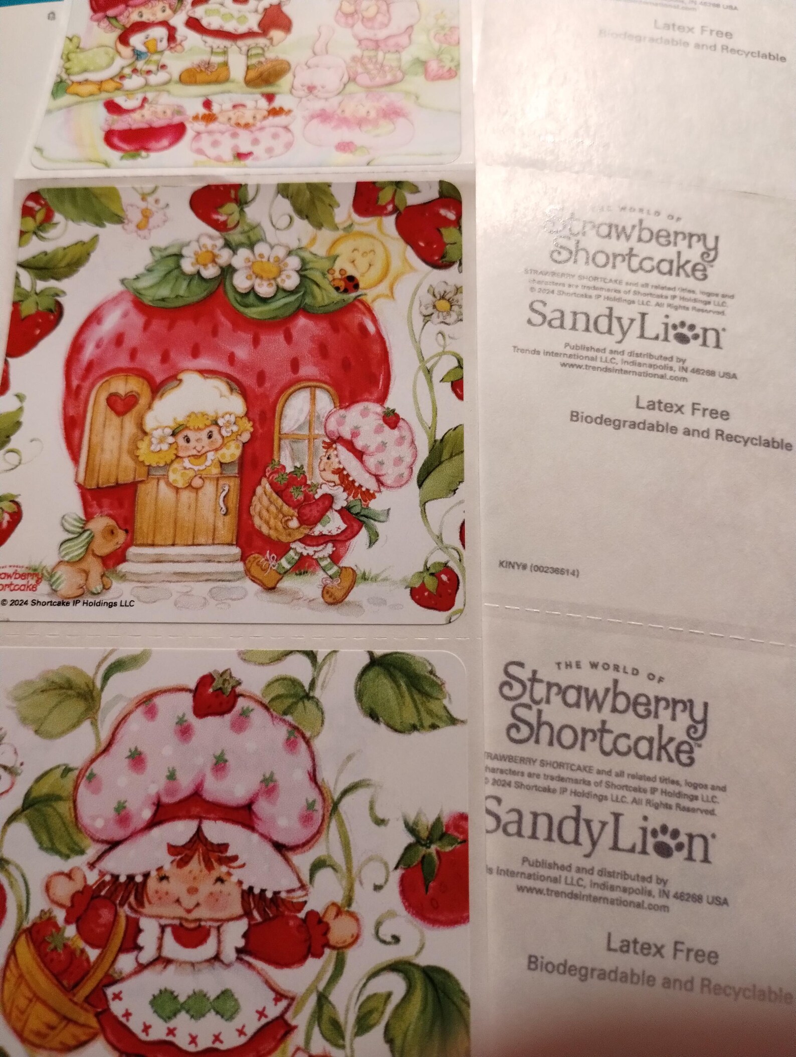 Strawberry Shortcake Set of 6 Sandylion Sticker Squares, 1980s Clothes ...