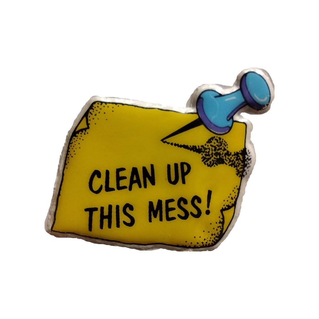 1980s 1990s 2000s Vintage Clean up This Mess Sticky Note With Thumb ...