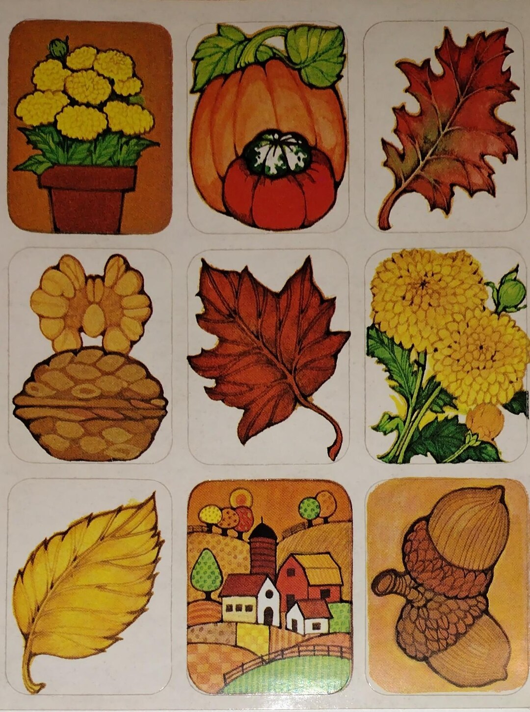 Vintage 1980s 1990s 2000s Eureka Autumn or Fall Sticker Sheet - Etsy