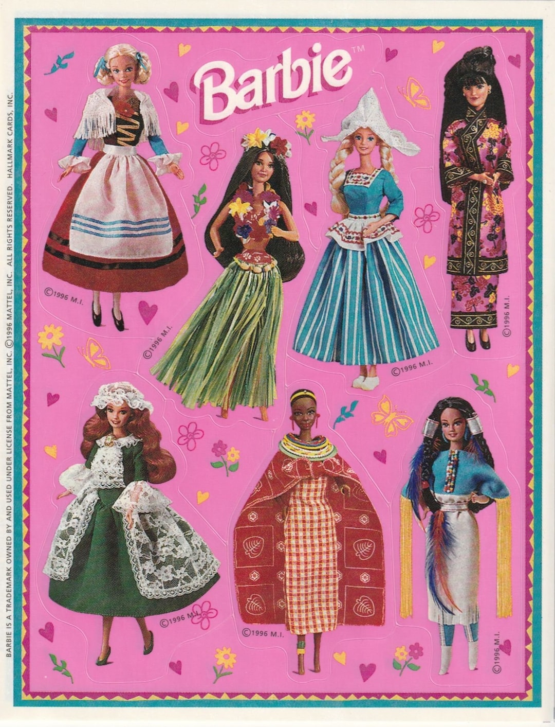 Vintage 1980s 1990s Barbie Doll Sticker Sheet by Hallmark/mattel ...