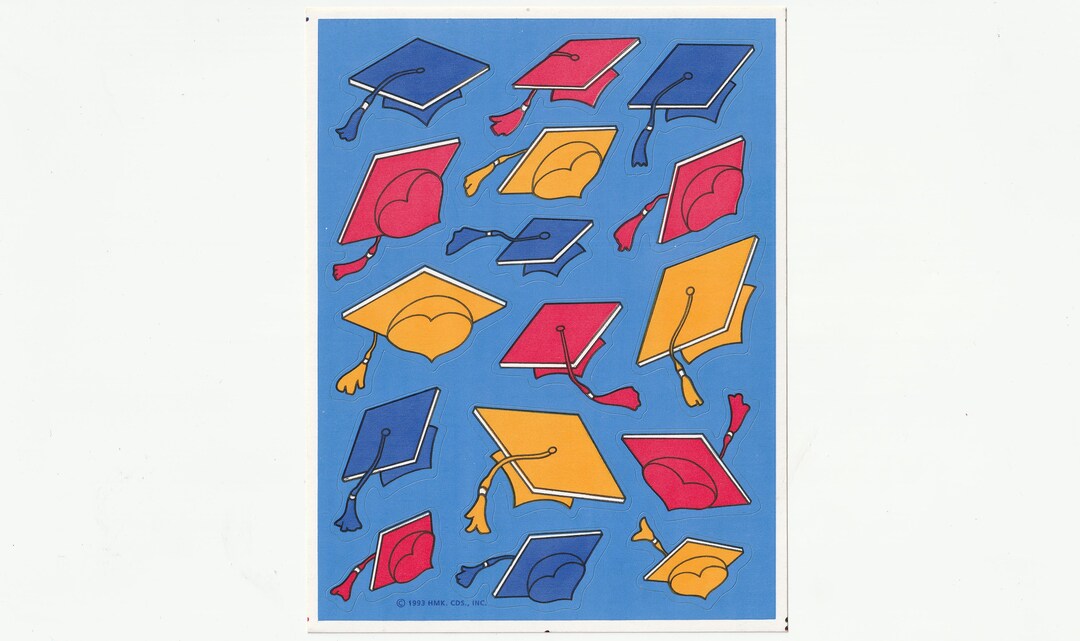 Vintage 1980s 1990s Hallmark Graduation Sticker Sheet With Mortarboard ...