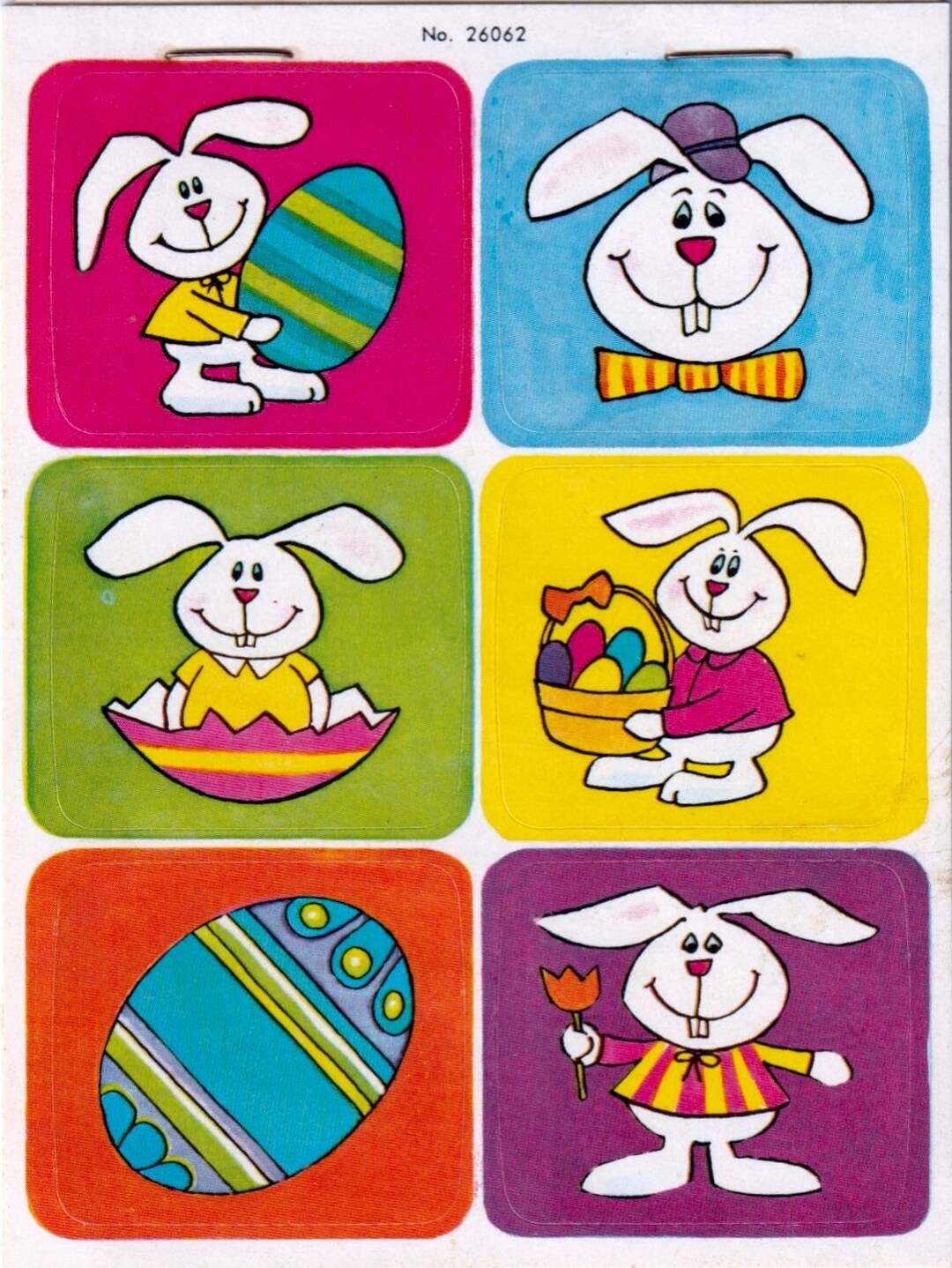 1980s Vintage Sticker Sheet, Dennison Easter Bunny Holiday Sticker ...