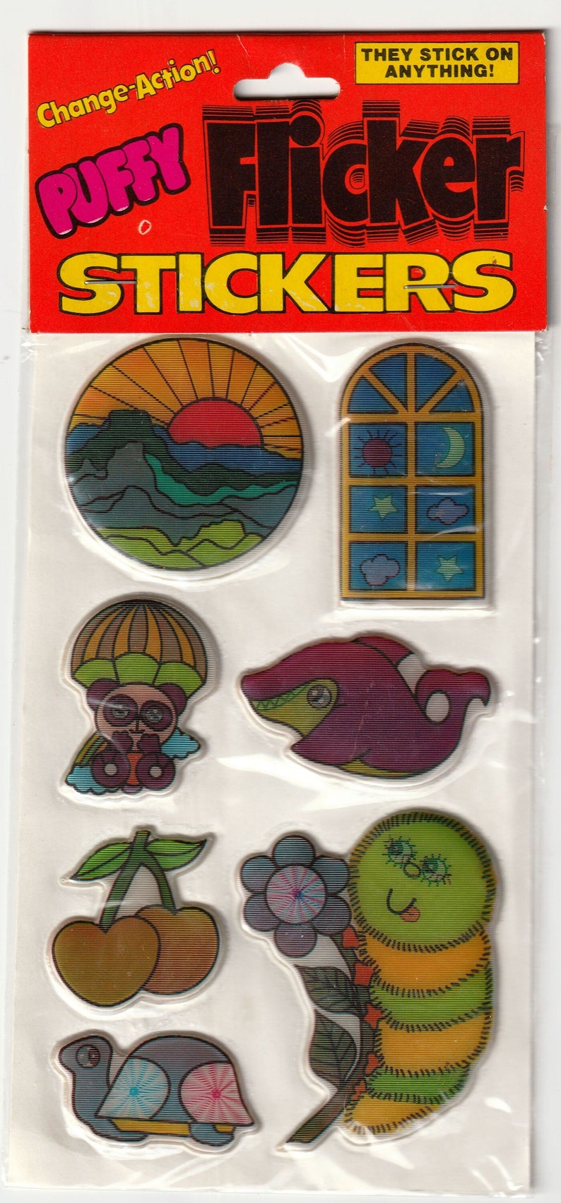 1980s Vintage Lenticular/flicker Puffy Stickers by Gordy, Window ...