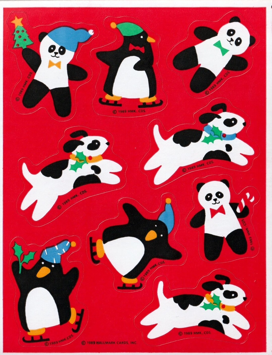 1980s 1990s 2000s Vintage Sticker Sheet by Hallmark, Super Cute Red ...