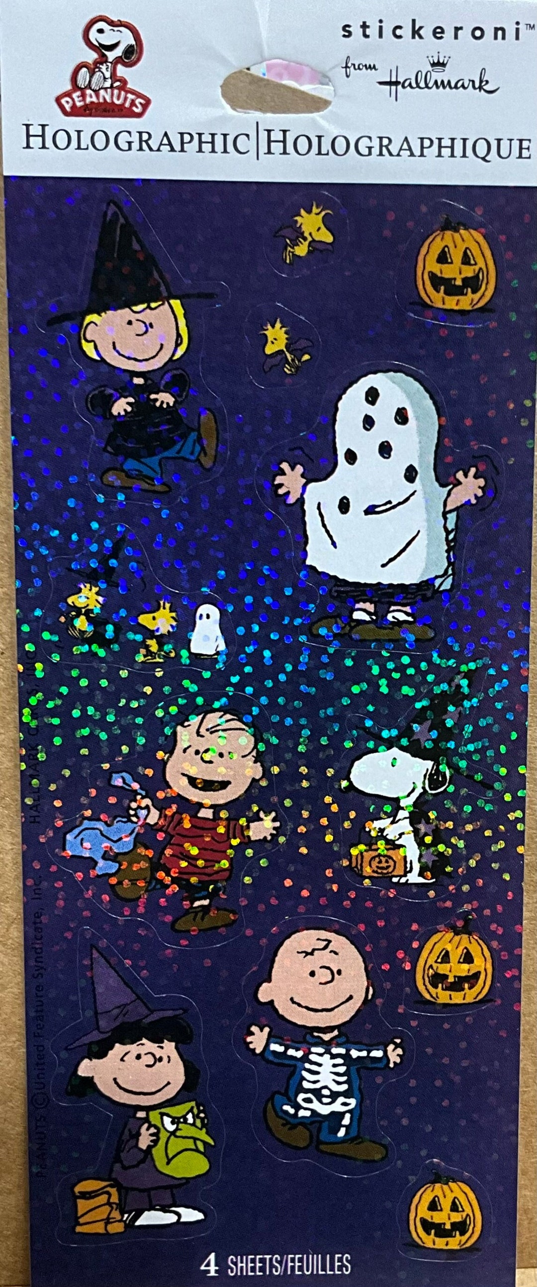 Vintage 1980s 1990s 2000s Hallmark Peanuts Single Holographic Halloween ...