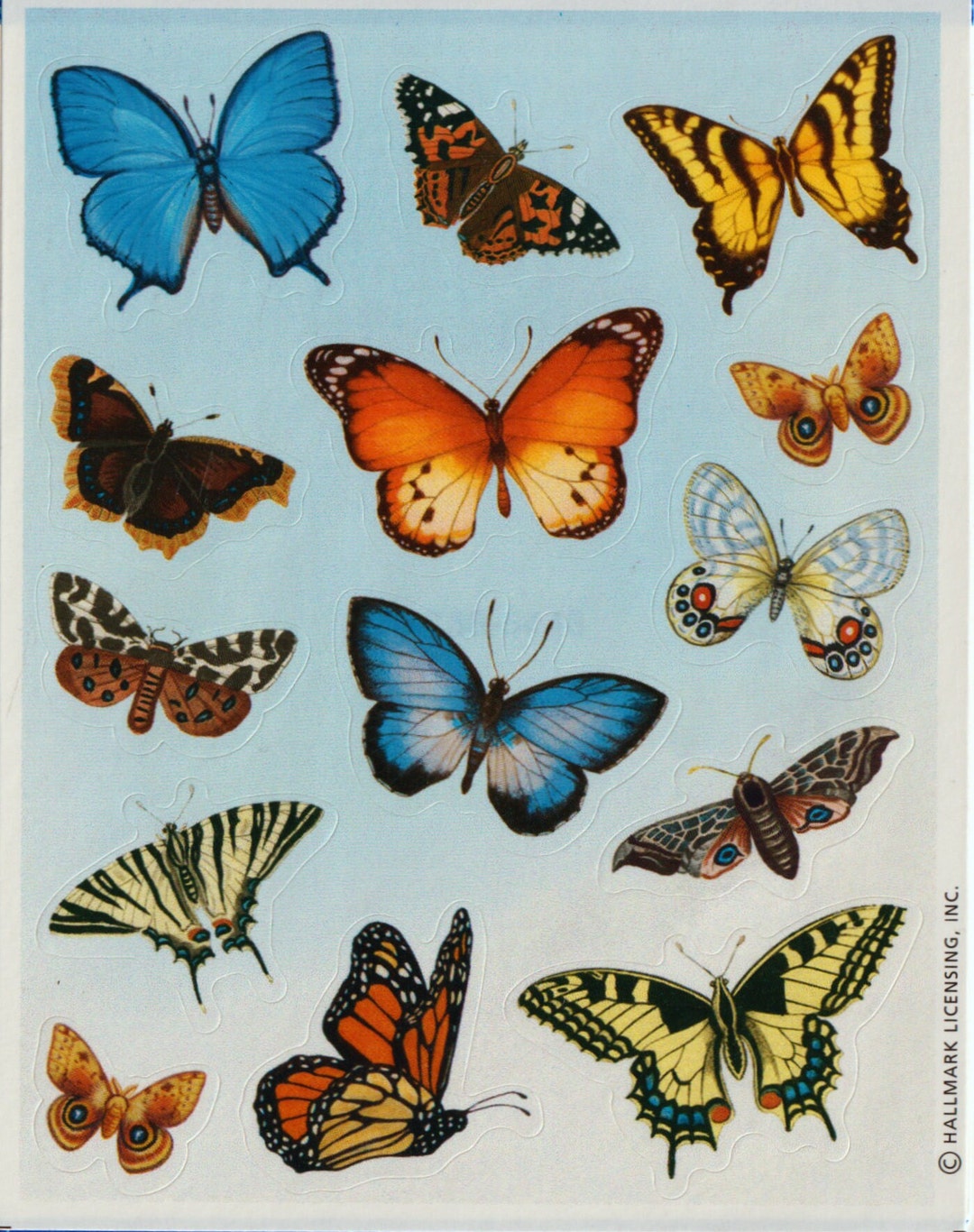 Vintage 1980s 1990s 2000s Hallmark Sticker Sheet, Beautiful Butterflies ... Vintage 1980s 1990s 2000s Hallmark Sticker Sheet, Beautiful Butterflies ...