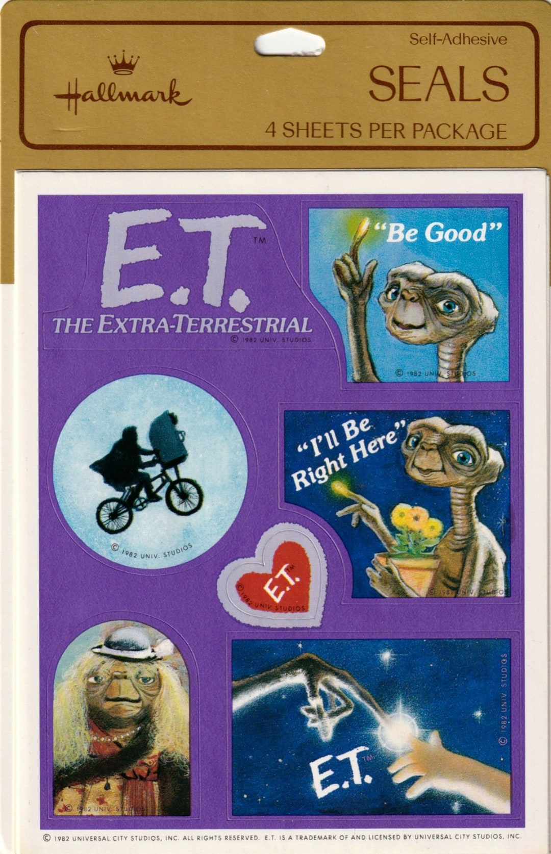1980s 1990s 2000s Vintage Hallmark Sticker, Rare, ET the Extra ...
