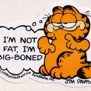Vintage 1980s 1990s 2000s Garfield Single Stickers by Jim Davis, Round ...