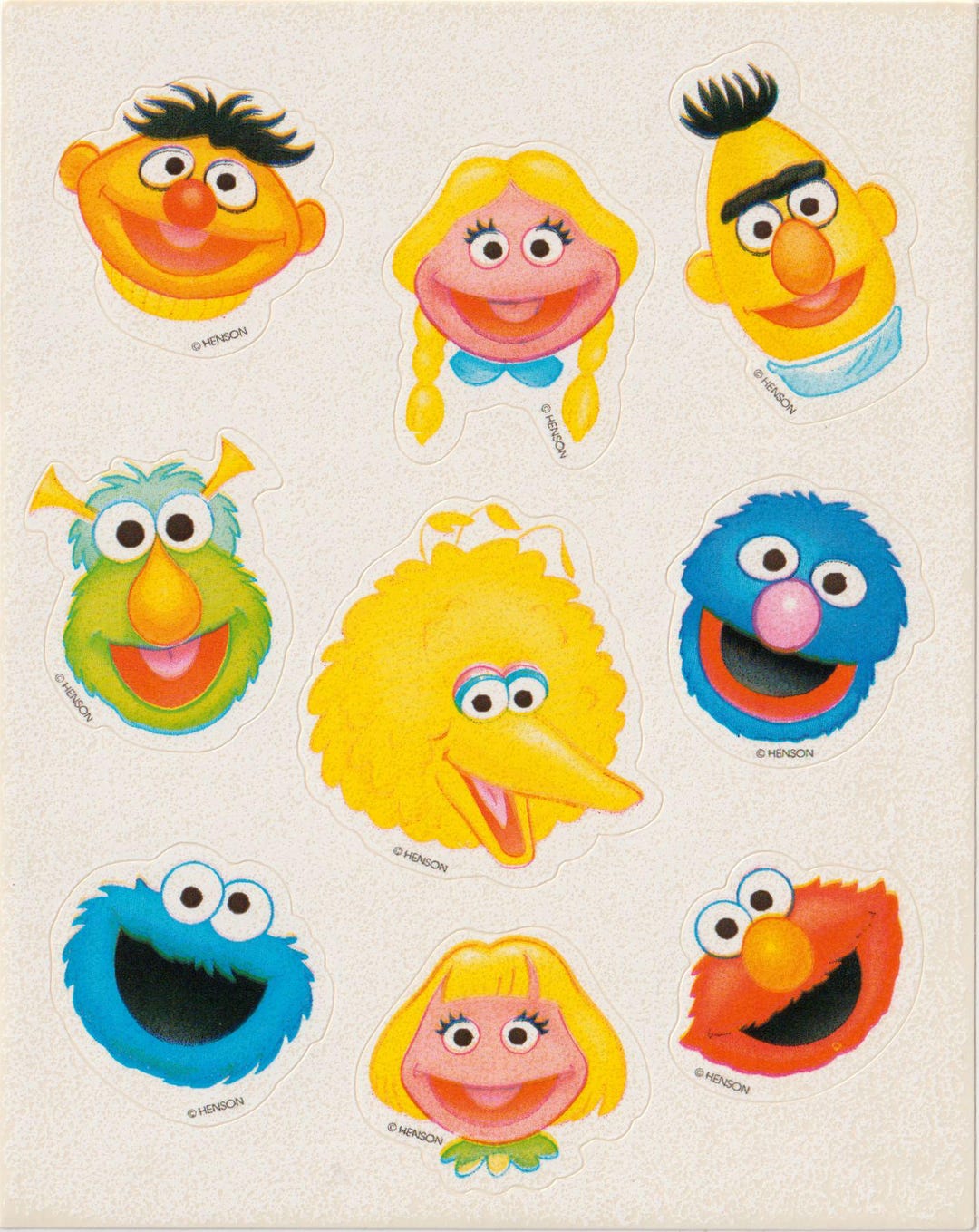 Vintage 1980s 1990s Sesame Street Characters Sticker Sheet by Gibson ...