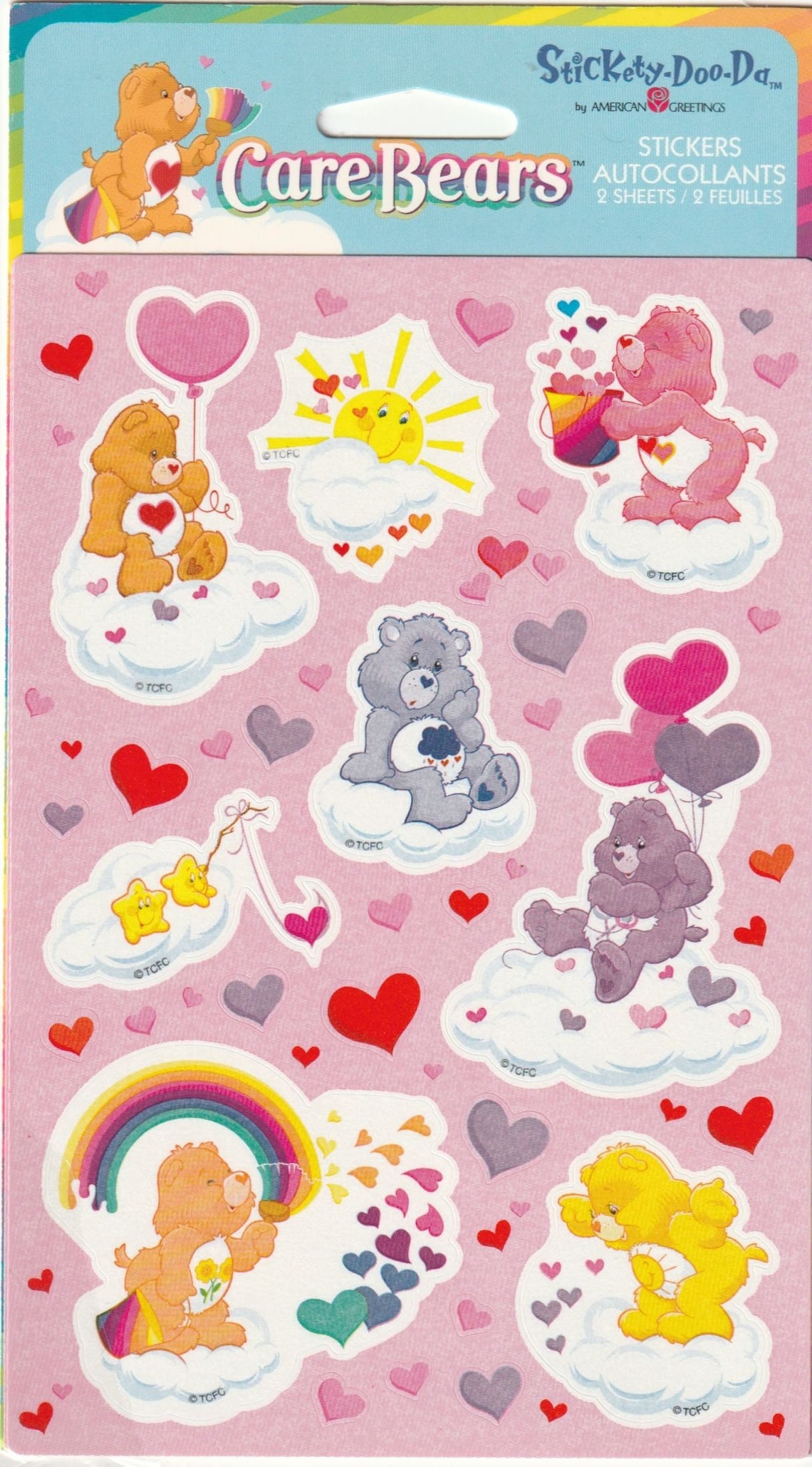 Vintage 2004 Care Bears Sticker Sheet Pink Sheet With Bears - Etsy