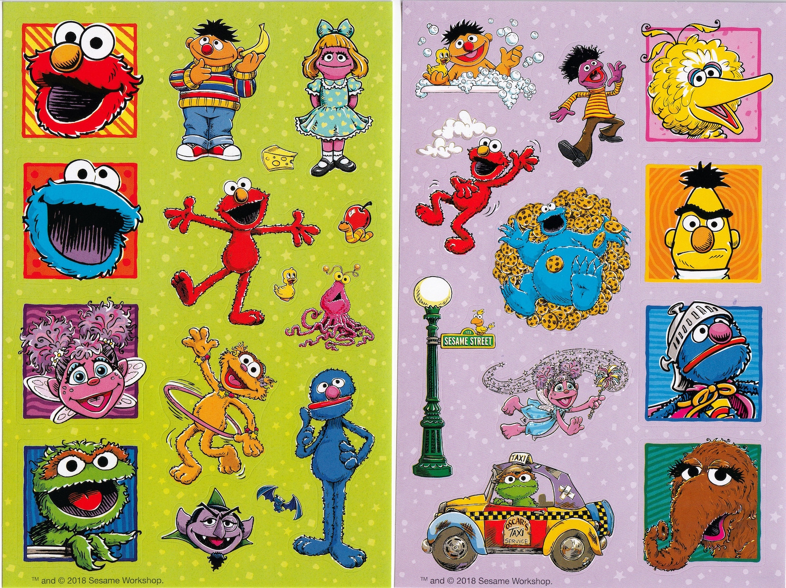 2000s Sesame Street Characters Set of 2 Sticker Sheets, Rare, Shows Almost All of the Characters ...