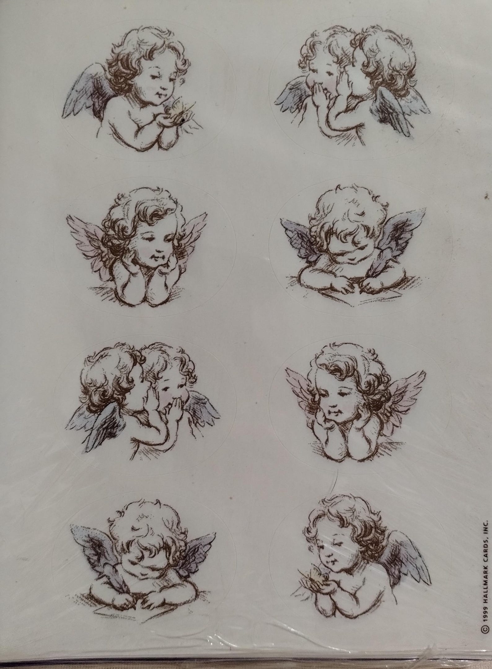 Vintage 1980s 1990s 2000s Hallmark Cherub Angels Sticker Sheet, Cute ...
