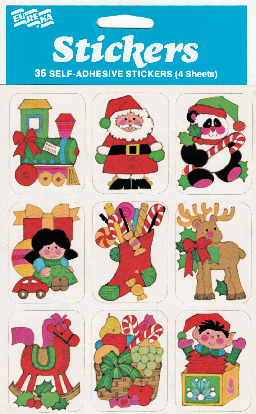 Vintage 1980s 1990s 2000s Sticker Sheet, Eureka Christmas/holiday ...