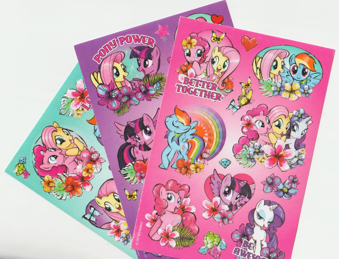 Modern My Little Pony Sticker Sheet, ONE Single Loose Sheet, Hasbro ...