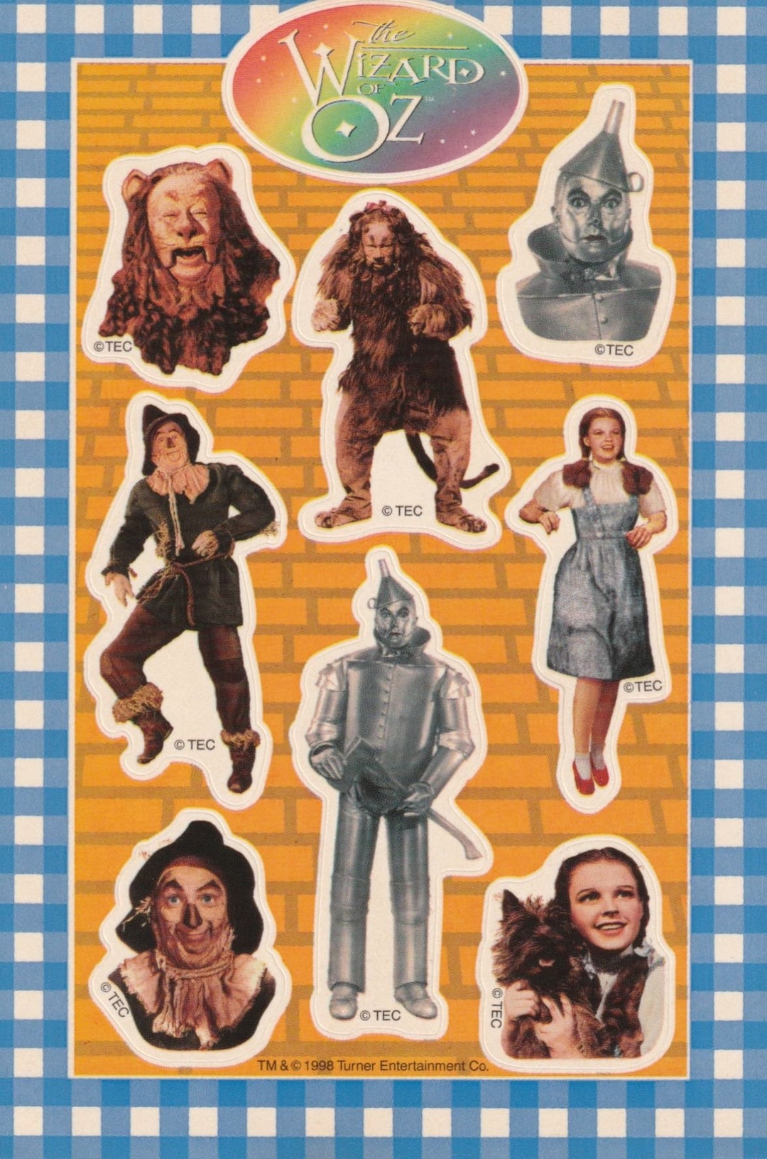 Vintage 1980s 1990s 2000s AGC Sticker Sheet the Wizard of Oz ...