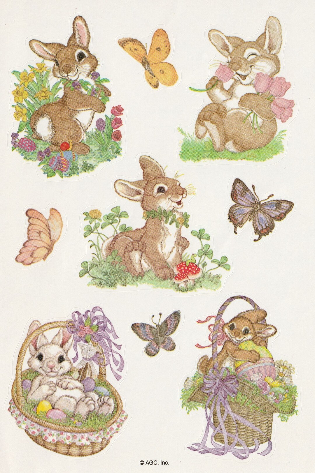 Vintage 1980s 90s Sticker Sheet: Agc/american Greetings Cute Woodland ...