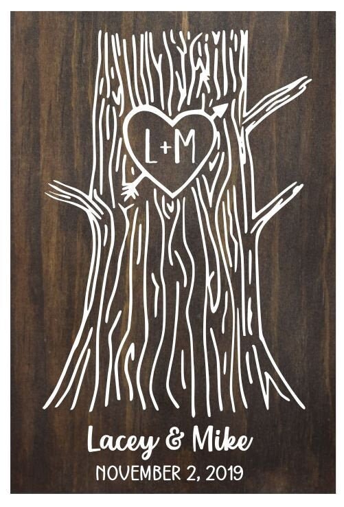 Heart Carved In Tree Drawing