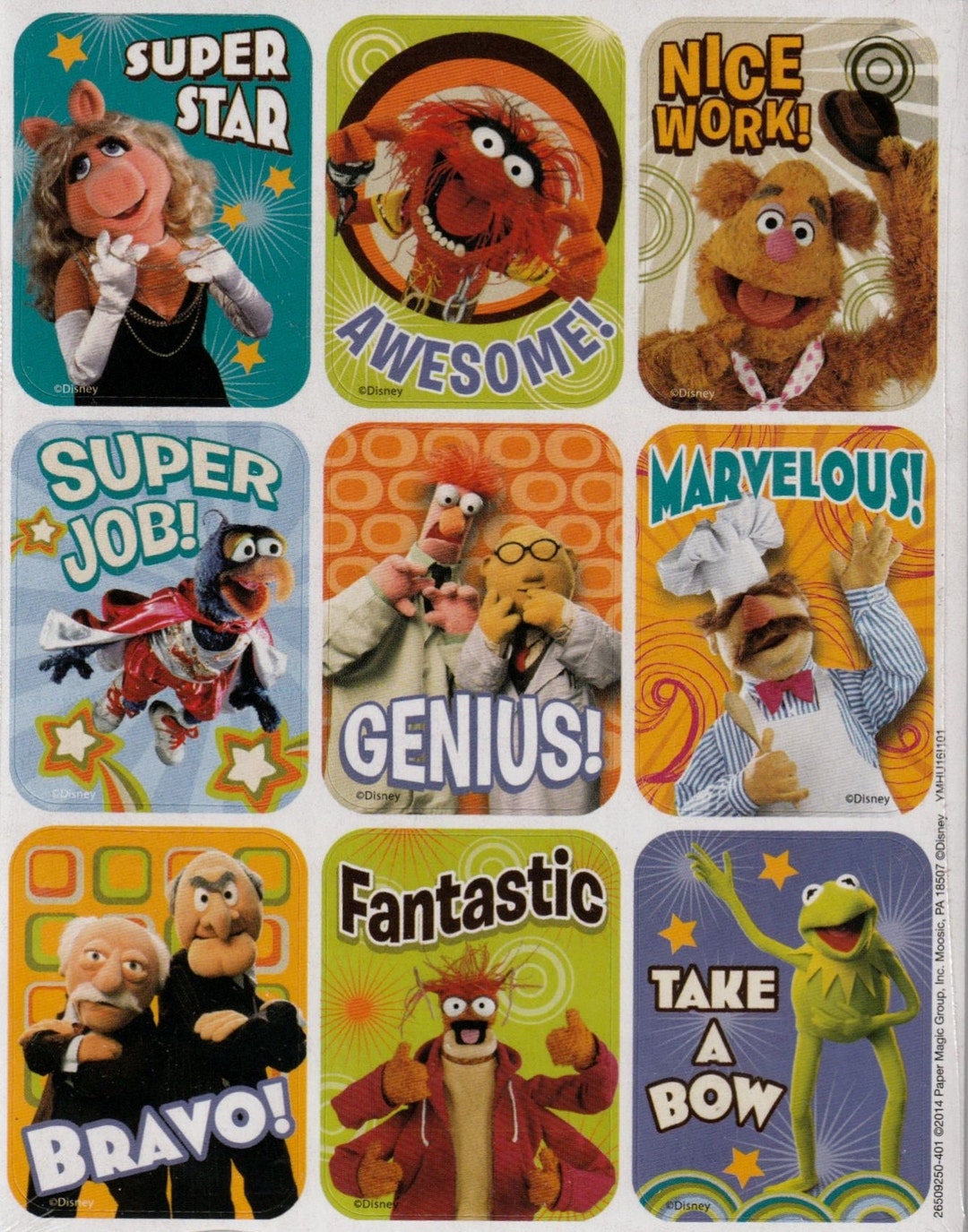 Vintage Eureka the Muppets SINGLE Sticker Sheet, Animal, Miss Piggy ...