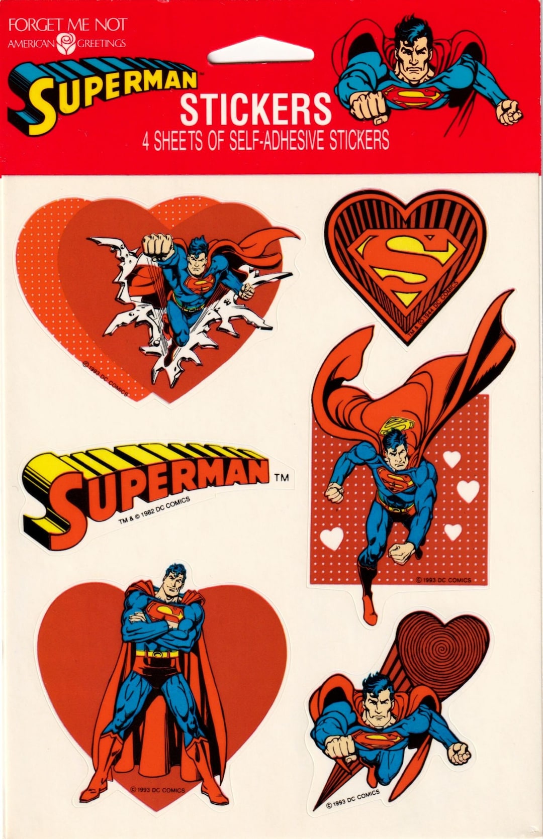 Vintage 1980s 1990s 2000s AGC Superman Sticker Sheet, Superheroes, DC ...
