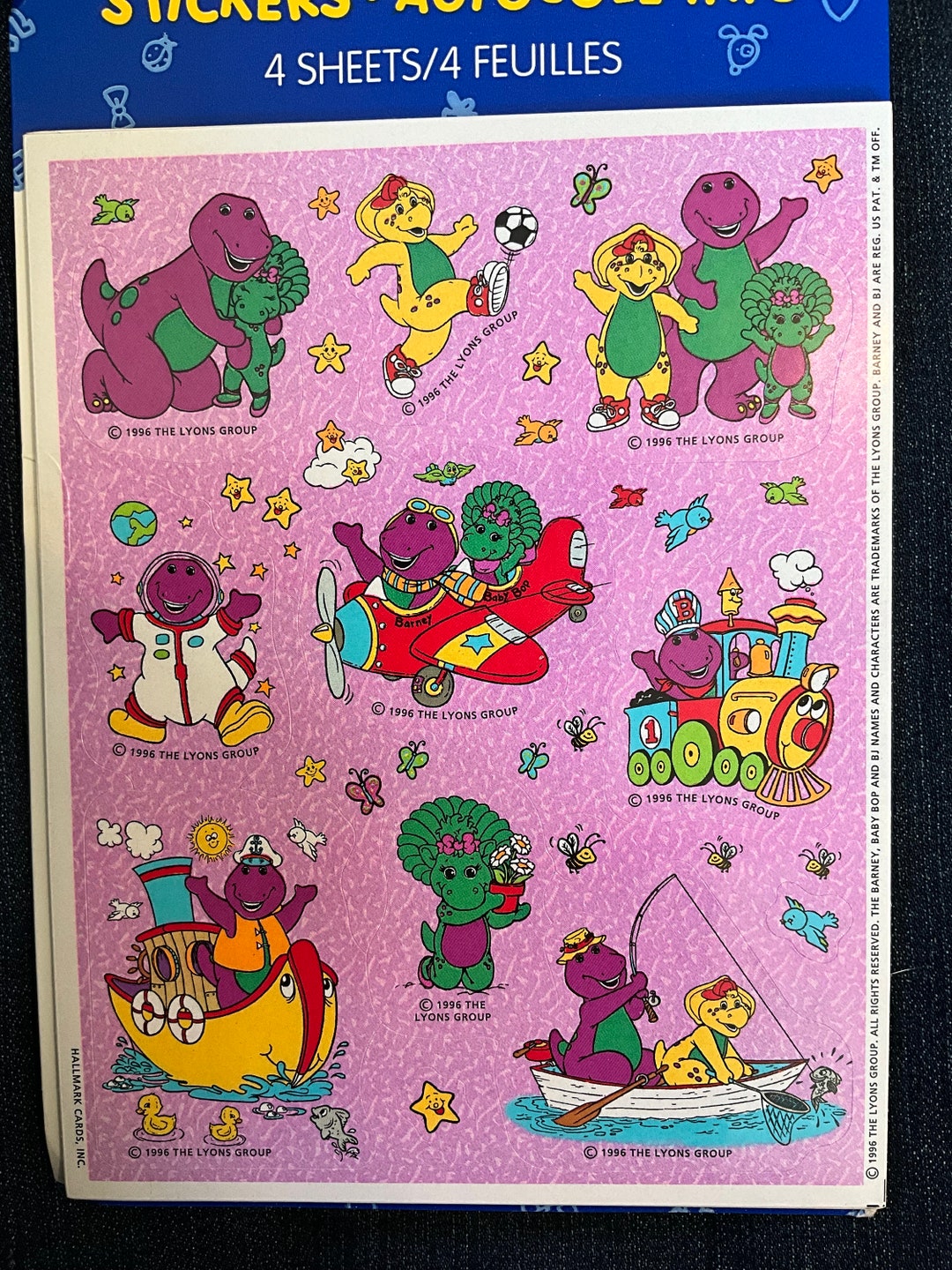 Vintage 1990s Hallmark Barney the Purple Dinosaur With Baby Bop Single ...