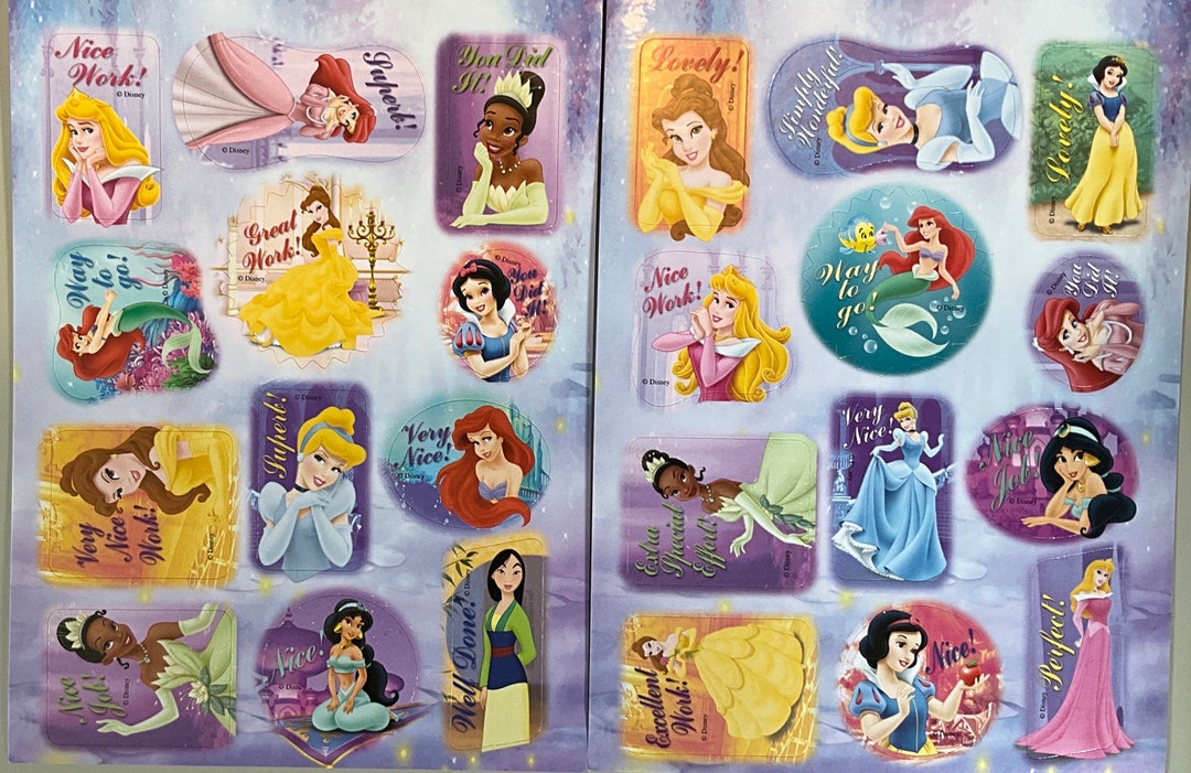 Disney Princesses Set of 2 Character Sticker Sheets - Etsy