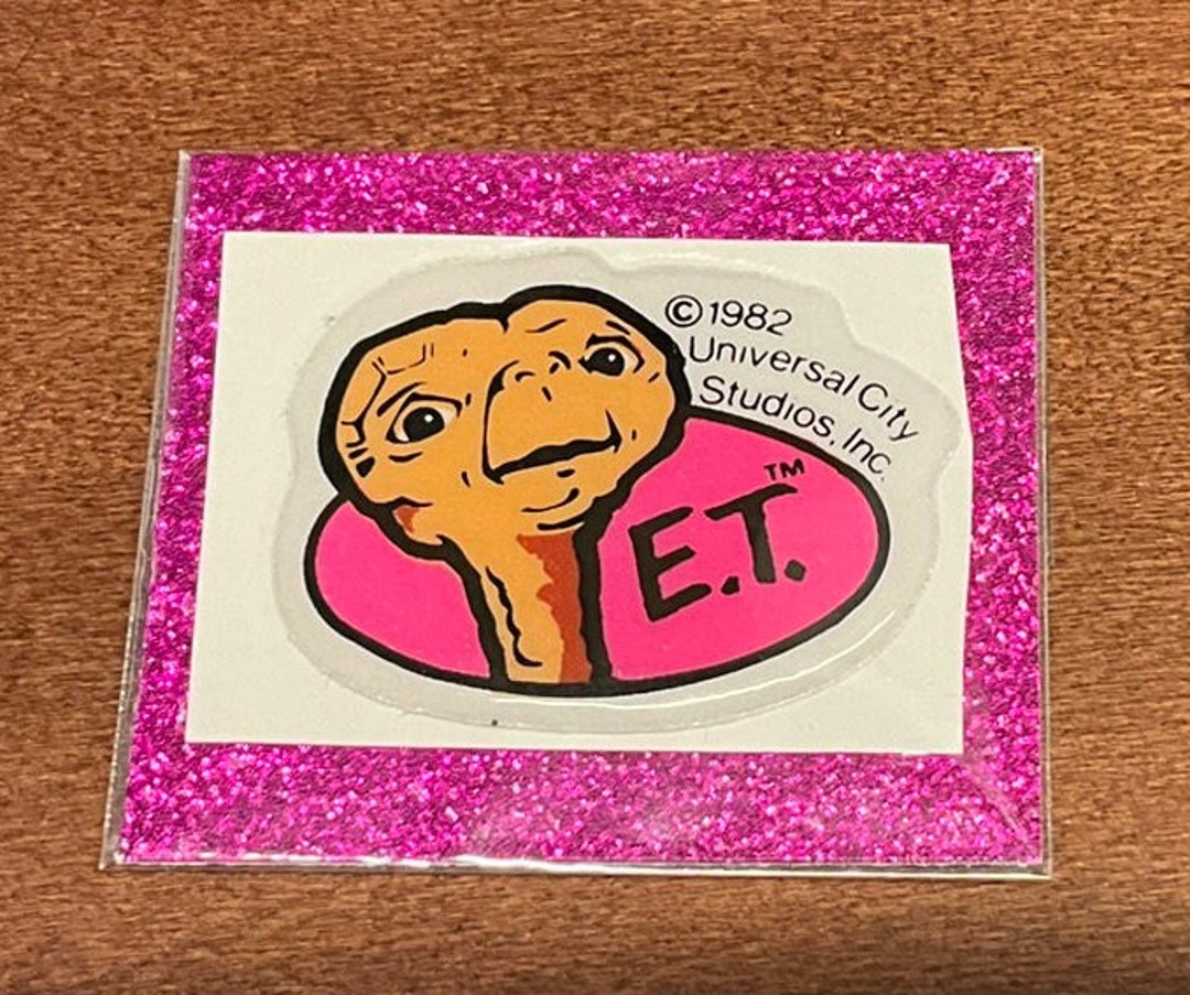 1980s Vintage ET the Extra Terrestrial Puffy Sticker, ET - Neon Pink ...