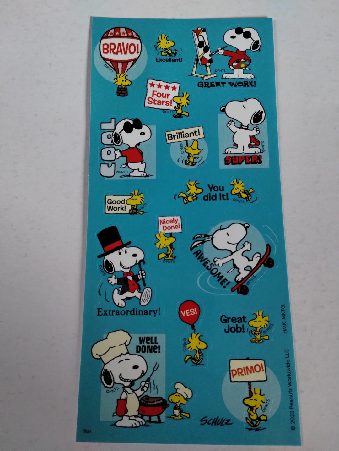 Vintage 1980s 1990s 2000s Sticker Sheet: Hallmark Peanuts, Featuring ...