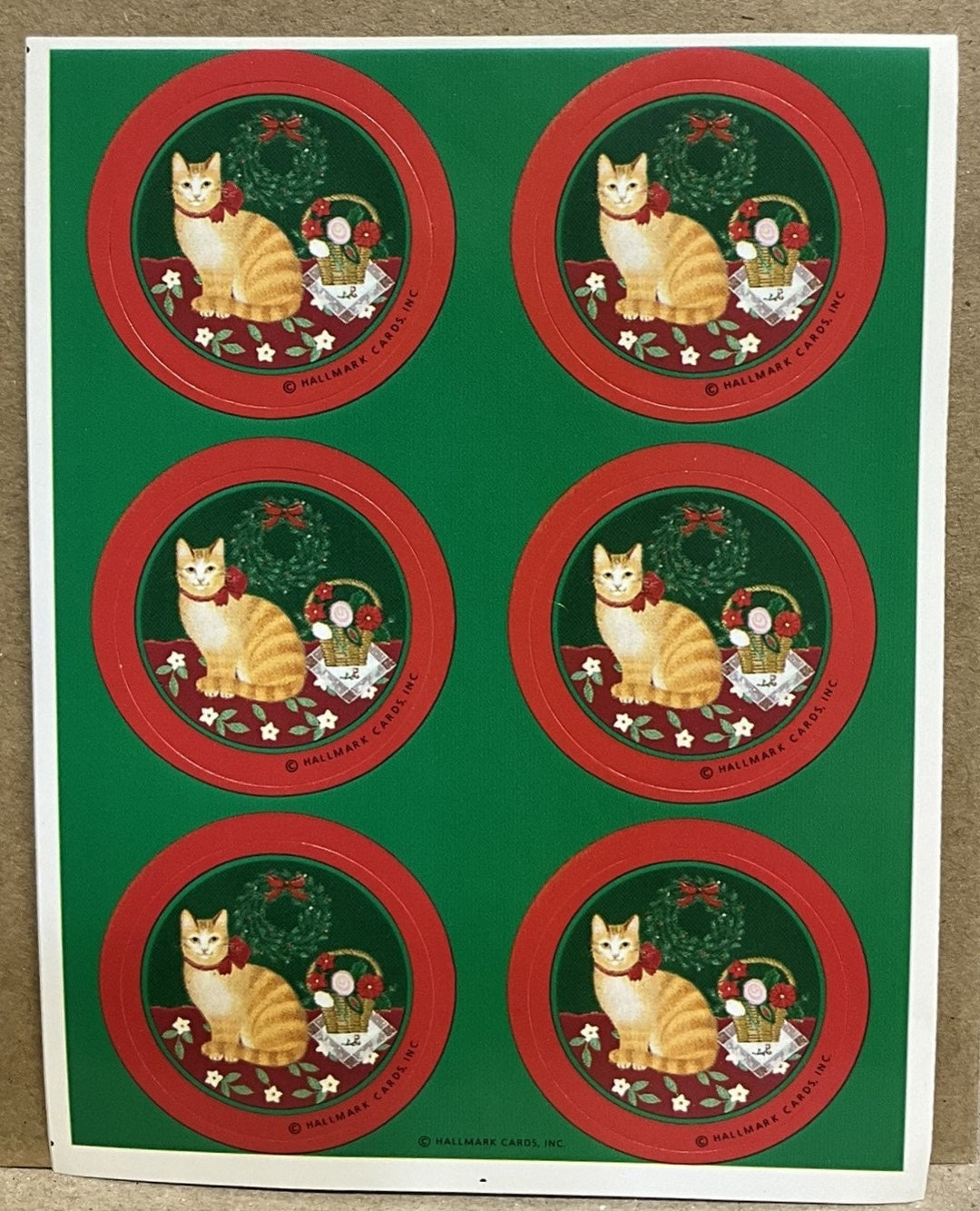 Vintage 1980s 1990s 2000s Sticker Sheet, Hallmark, Green Sheet With ...