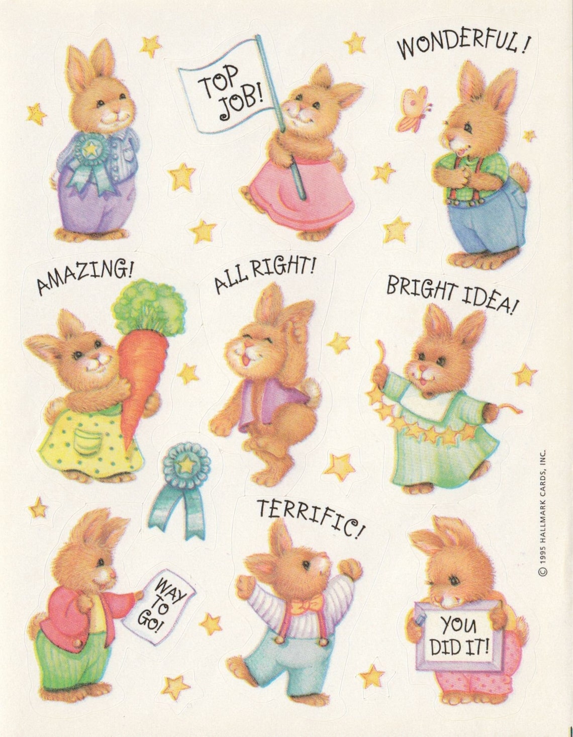 Vintage 1980s 1990s 2000s Hallmark Sticker Sheet Reward - Etsy