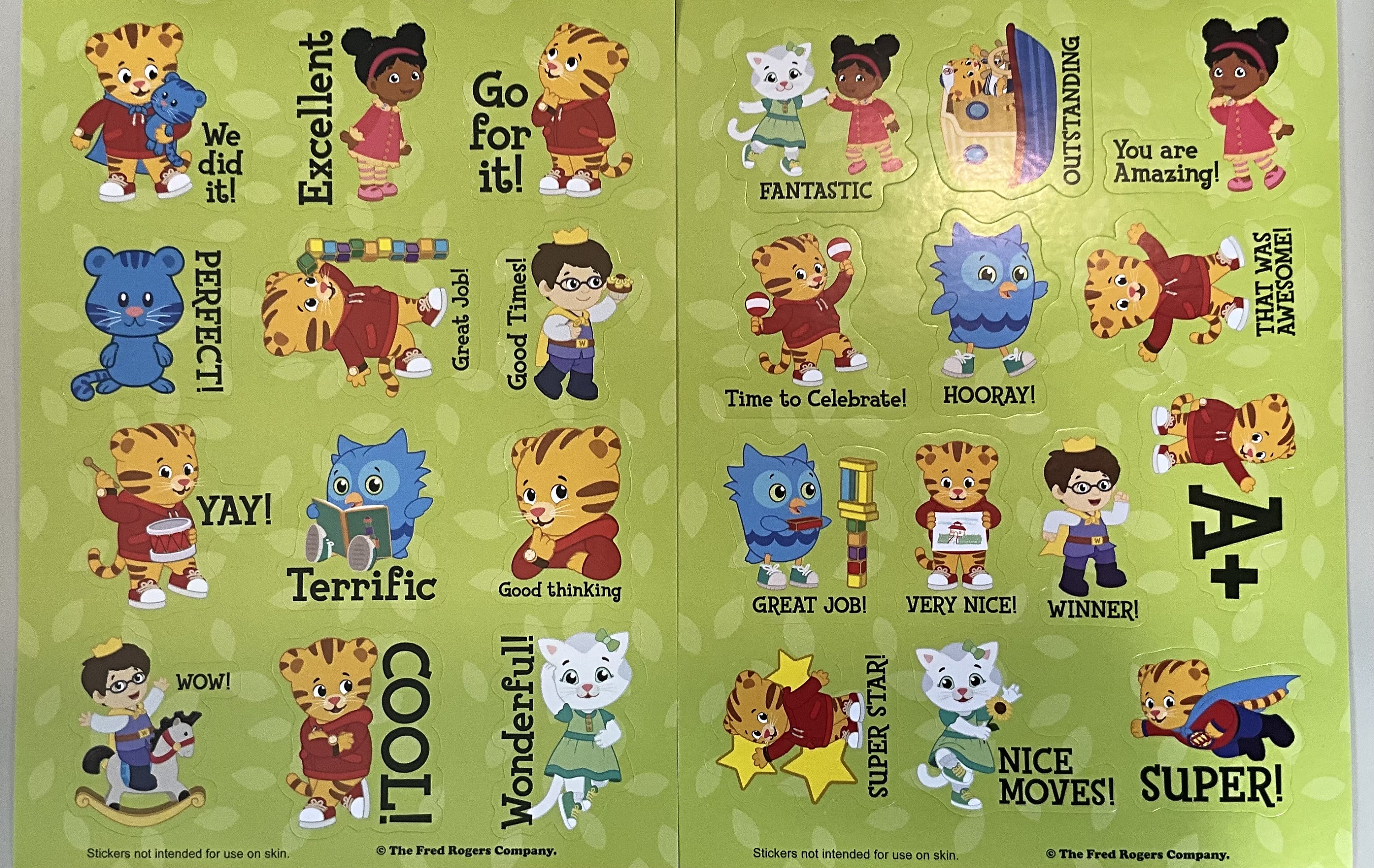 Daniel Tigers Neighborhood Set of 2 Character Sticker Sheets - Etsy